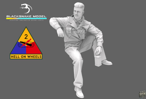 NEW! BlackSnake Model CREW-01-48 US WWII Tank Crew 2nd Armored Division - Soldier No.1 (1 Figure / 3D-Printed)