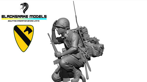 NEW! BlackSnake Model 7TH-02 Kneeling Radio Operator - 7th Cavalry Regiment La Drang 1965 (1 Figure)