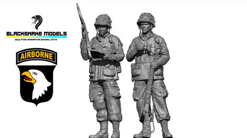NEW! BlackSnake Model AB-PC-02 Collector Pack - 101st Airborne - Sergeant and Sniper at Carentan Normandy 1944 (2 Figures)
