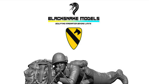 NEW! BlackSnake Model 7TH-03-48 Prone Machine Gunner - 7th Cavalry Regiment La Drang 1965 (1 Figure)