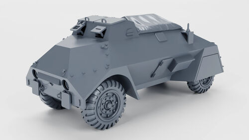 NEW! EMP3D 72013221-43 Lekki Samochód Pancerny Rover Mk.II (Długi) - Otwarte Okna + Dach Typ 1