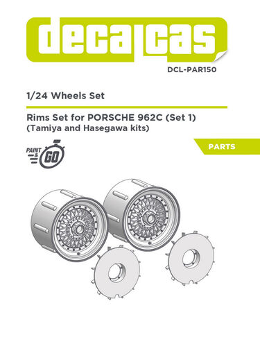 NEW! Decalcas PAR150 Porsche 962 C - 3D-Printed BBS Rims Set 1 (for Tamiya and Hasegawa Kits)
