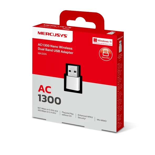 LAN MK Mercusys MA30N USB WiFi AC1300 Nano