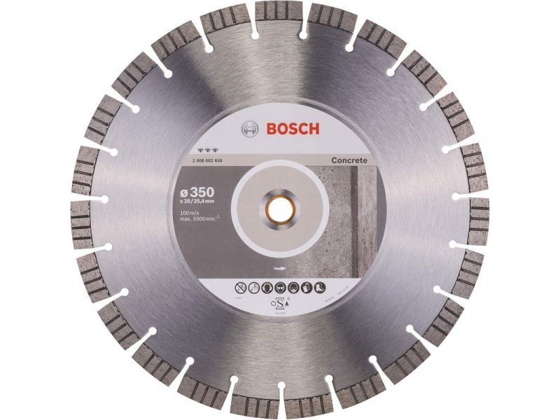 BOSCH Dijamantska rezna ploča za beton Best for Concrete 350 x 20,00+25,40 x 3,2 x 15 mm 2608602658
