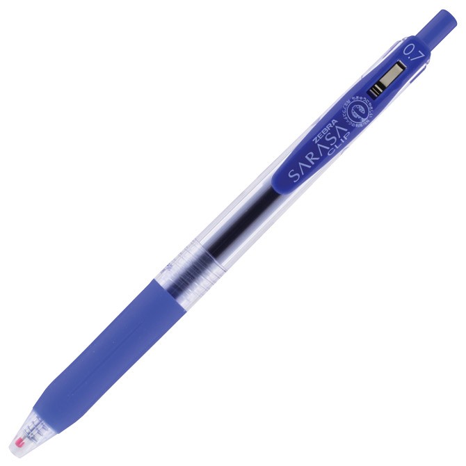 Roler gel 0,7mm sa gumenim gripom Sarasa Clip (uložak plavi) Zebra 14322 plavi