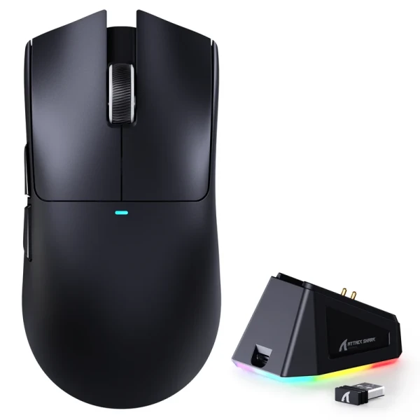 BEŽIČNI GAMING MIŠ ATTACK SHARK X11 PAW3311/22000 DPI/TRIMODE/BLACK + CHARGING DOCK