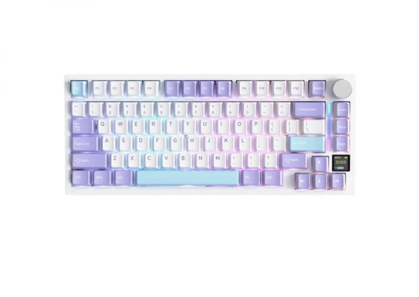 Bežična gaming tastatur Attack Shark X820Ultra Mehanička/TriMode/TFT Screen/Gasket/Lavender