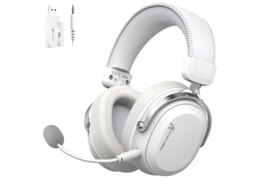 Bežične gaming slušalice Attack Shark L30PRO 50mm/7.1 Surround/TriMode/Aluminium/1100mAh/White