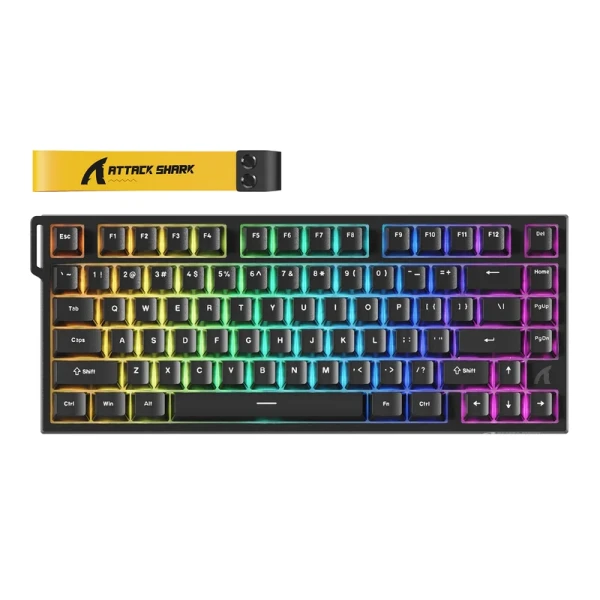 GAMING TASTATURA ATTACK SHARK R82HE MAGNETIC SWITCHES/8KHZ/RT/SNAP TAP/DKS/MT/TGL/BLACK