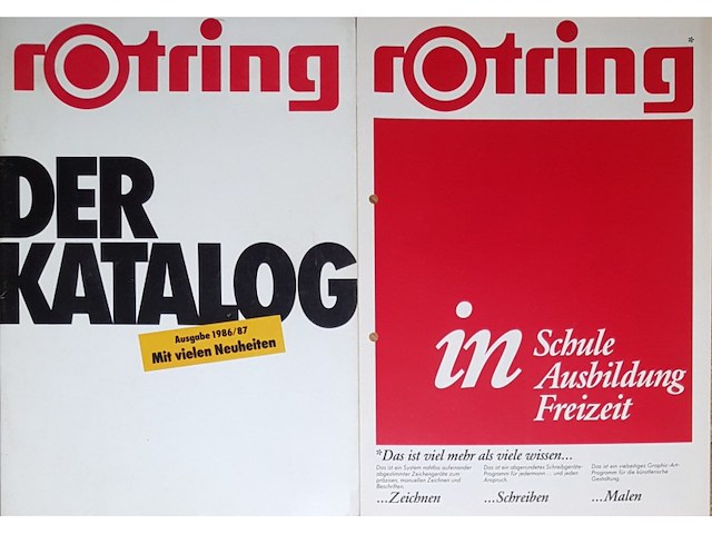 Katalozi Školskog Pribora `ROTRING` Germany
