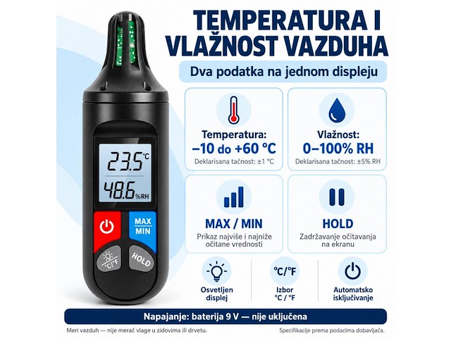 Merač temperature i vlažnosti vazduha higrometar