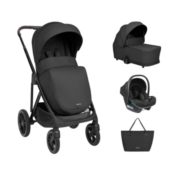 Kikkaboo Kolica Chiara 3in1 set sa I-SIZE I-Prime autosedištem i tvrdom korpom Black