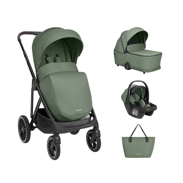 Kikkaboo Kolica Chiara 3in1 set sa I-SIZE I-Prime autosedištem i tvrdom korpom Army Green