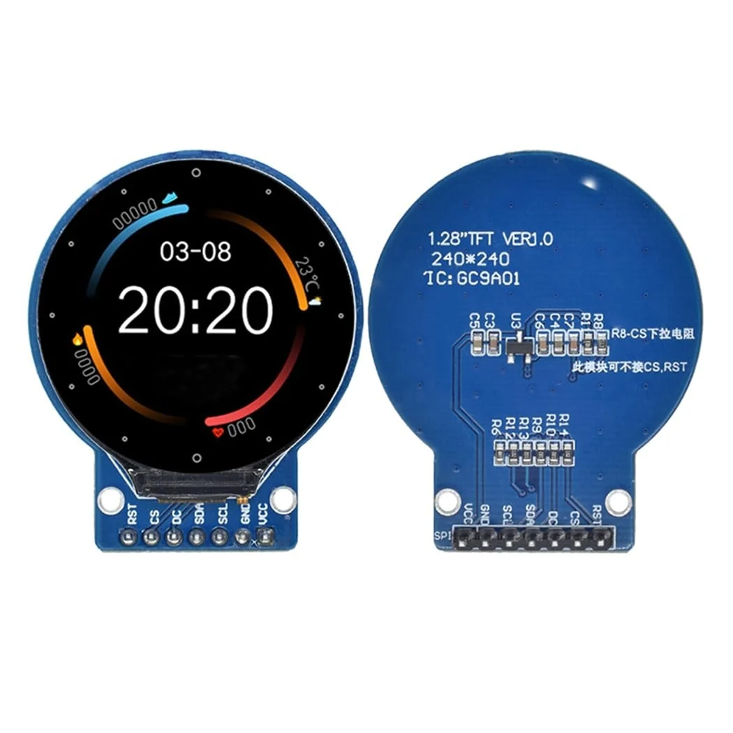 Okrugli TFT LCD Displej Modul 1.28" 240x240 GC9A01 4-pin SPI