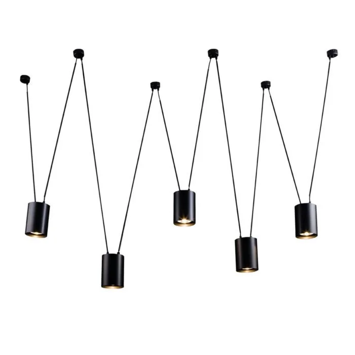 Dohar Viwin 5-Light visilica crna