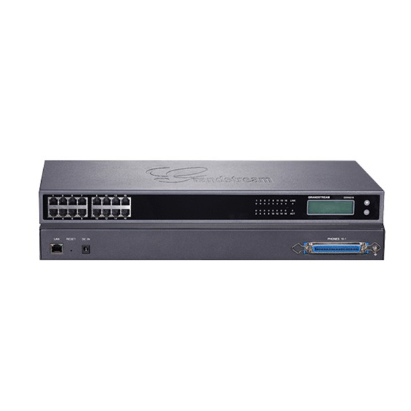 Grandstream GXW4216 Enterprise Voice&Fax-over-IP gateway sa 16 x FXS (RJ11 & 50-pin Telco) , 1 x LAN Gb/s, 19"/1U & LCD, 2 SIP server profila, nezavisni nalozi po portu, provisioning, T.38 Fax