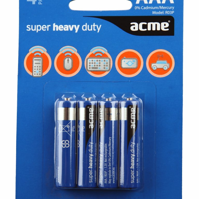 Baterije ACME R03P AAA Super Heavy Duty pak 1/4