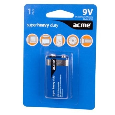 Baterije ACME 6F22 9V Super Heavy Duty pak 1/1