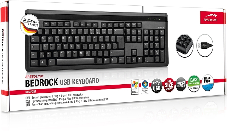 Tastatura Bedrock USB, US Layout