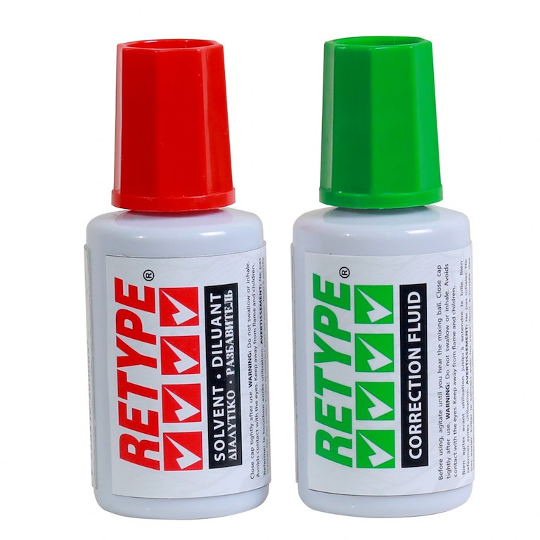 Korektor + razreÄ‘ivaÄ solvent set 1/2, 20 ml, Retype original