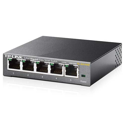 TP-Link TL-SG105E EasySmart upravljiv svič 5-port Gigabit 10/100/1000Mb/s, VLAN 802.1Q /MTU/Port, QoS 802.1p priority, Rate limit, IGMP Snoop, Link Aggregation, 16K jumbo frame, Central management...