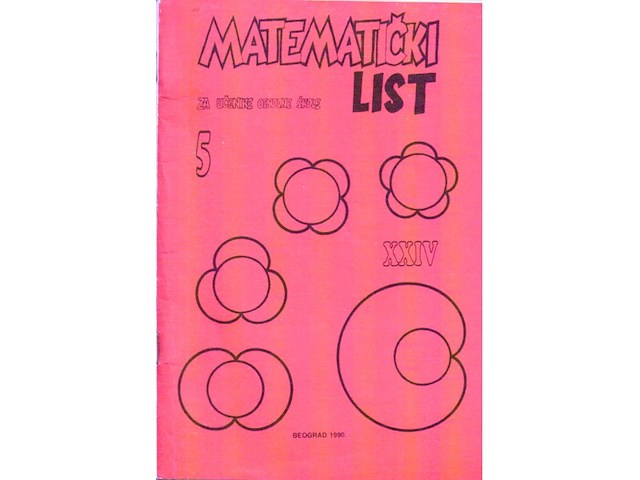 Matematički list  god. XXIV  br. 5  1990.