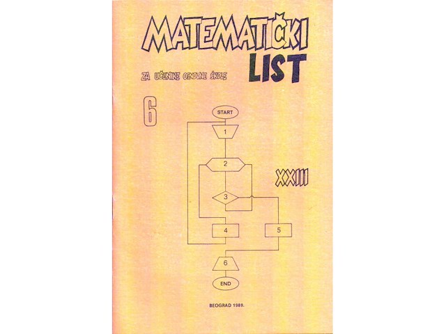 Matematički list  god. XXIII br. 6  1989.