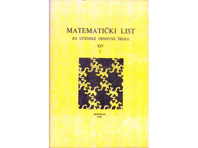 Matematički list  god. XIV  br. 1  1979.