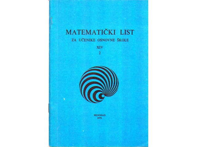 Matematički list  god. XIV  br. 2  1979.