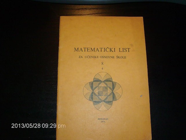 MATEMATICKI LIST BR.4 1976.GODINA