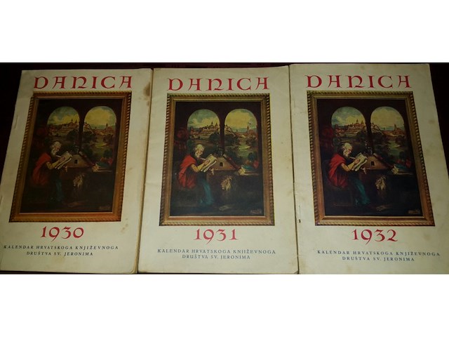 DANICA 1930,1931,1932 kalendar hrvat.knjiž.druš.sv.Jero