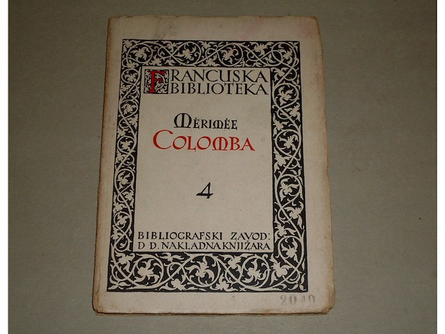 COLOMBA - Merime , Francuska Biblioteka , 1923.