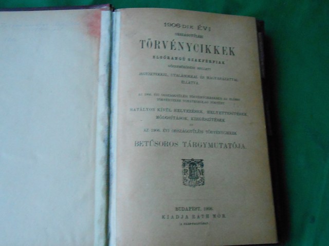 1906 - Dik Évi Országgyűlési Törvénycikkek