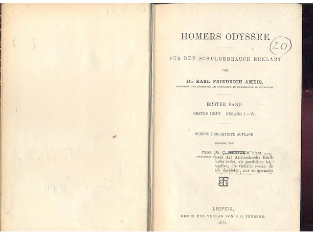 Odiseja na starogrčkom i nemačkom 1895g