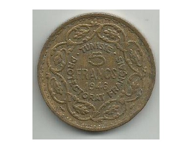 Tunis 5 franaka 1946.