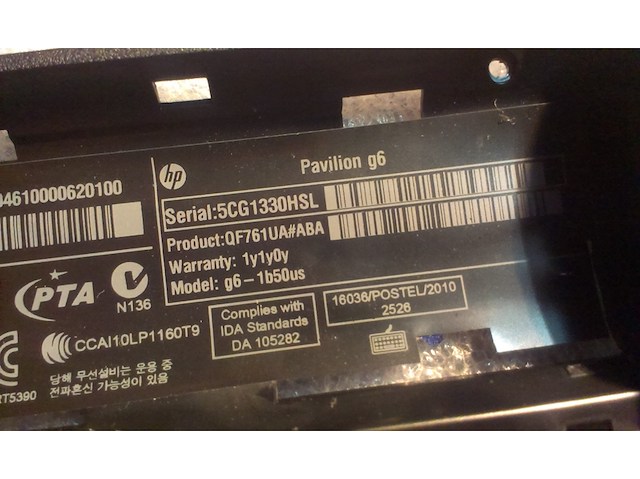 DONJA PLASTIKA KUCISTA ZA HP G6