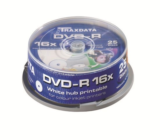 MED DVD TRX DVD-R 16X PRN F CAKE 25 WHITE