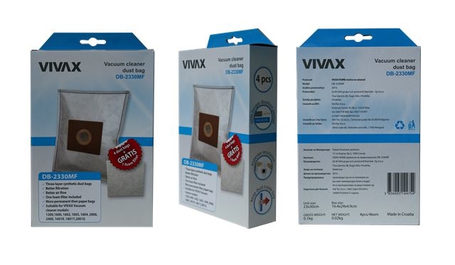 VIVAX HOME kese za usis. sint. (4kom/pak) + filter DB-2330MF