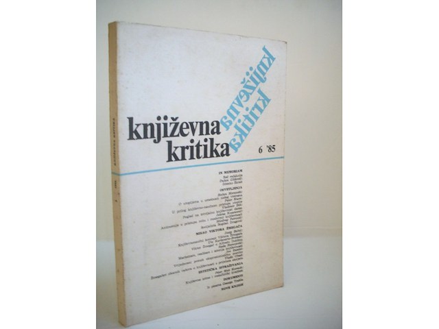 KNJIŽEVNA KRITIKA, 6/85, IN MEMORIAM, Zdenko Škrab