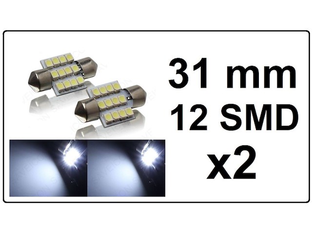 LED Sijalica - za unutrasnjost - 31 mm - 12 SMD - 2 kom