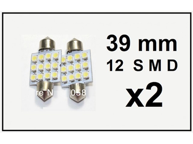 LED Sijalica - za unutrasnjost - 39 mm - 12 SMD - 2 kom