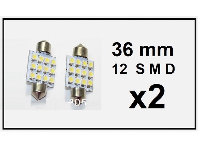 LED Sijalica - za unutrasnjost - 36 mm - 12 SMD - 2 kom