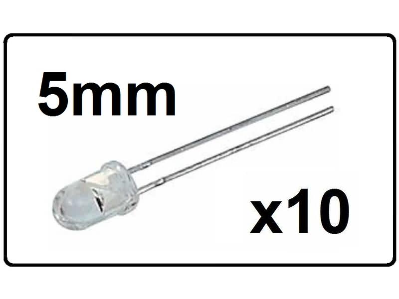 LED dioda - Bela - 5mm - 10 komada