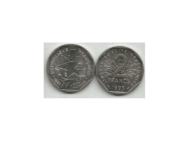 Francuska 2 francs 1993. Jean Moulin