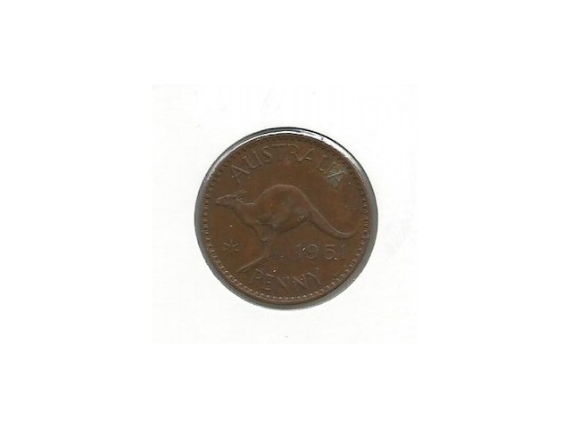 d4 Austarlia Australija 1 penny 1951.