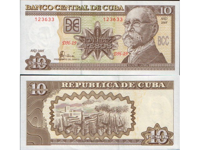 Cuba 10 Pesos 2005. P-117h. UNC.