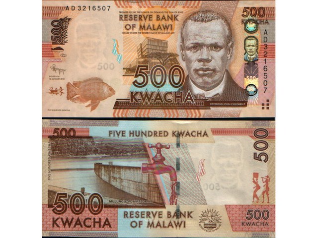 Malawi 500 Kwacha 2012. P-61. UNC.