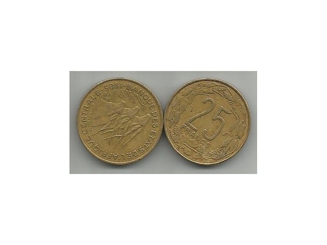 Afrique Centrale 25 francs 1985.