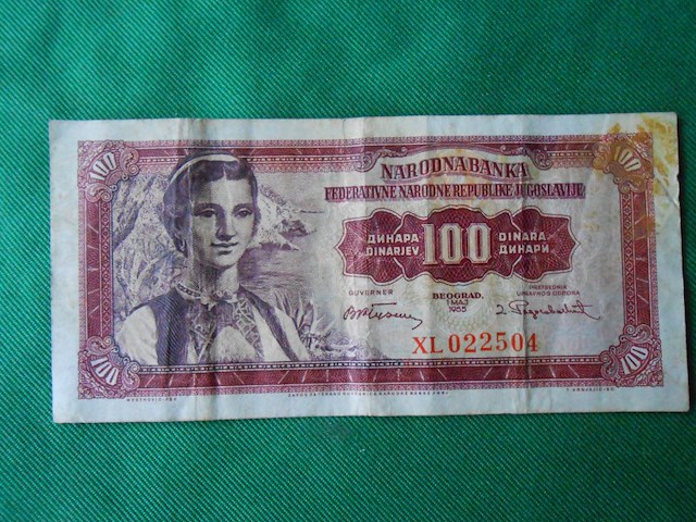 100 DINARA-1955.g.-XL 022504-/NUZ-17-D/
