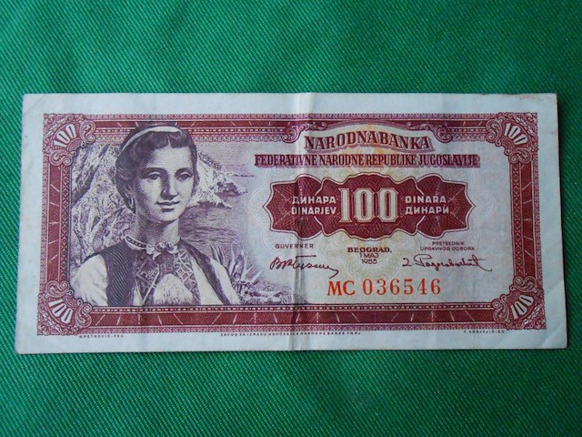 100 DINARA-1955.g.-/NUZ-17-B/